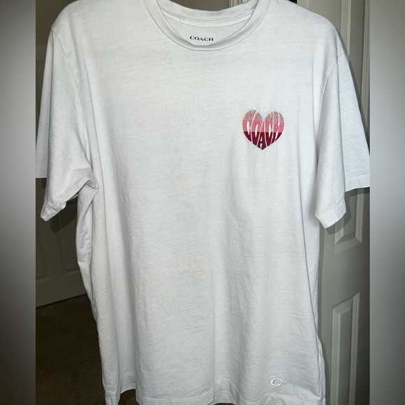Coach | Shirts | Coach Embroidered Heart Logo White Tshirt | Poshmark